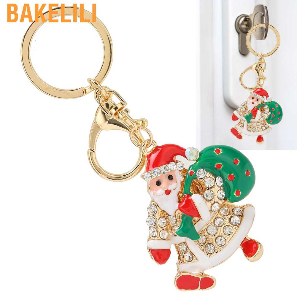 Bakelili Stylish Lovely Santa Claus Key Chain Alloy Handbag Car Pendant ...