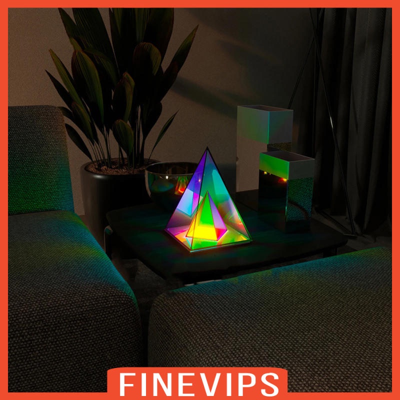 [FINEVIPS] Modern Triangle Table Lamp, Acrylic LED Night Light ...