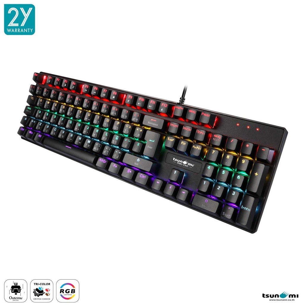 คีย์บอร์ดเกมมิ่ง Tsunami Outemu MK-02 Ver 2022 104 Keys Mechanical ...