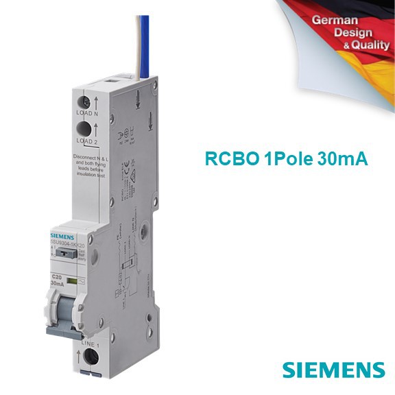 SIEMENS Breaker ซีเมนส์ เบรกเกอร์ RCBO 1P 30mA กันไฟดูด-ไฟรั่ว-ไฟเกิน ...