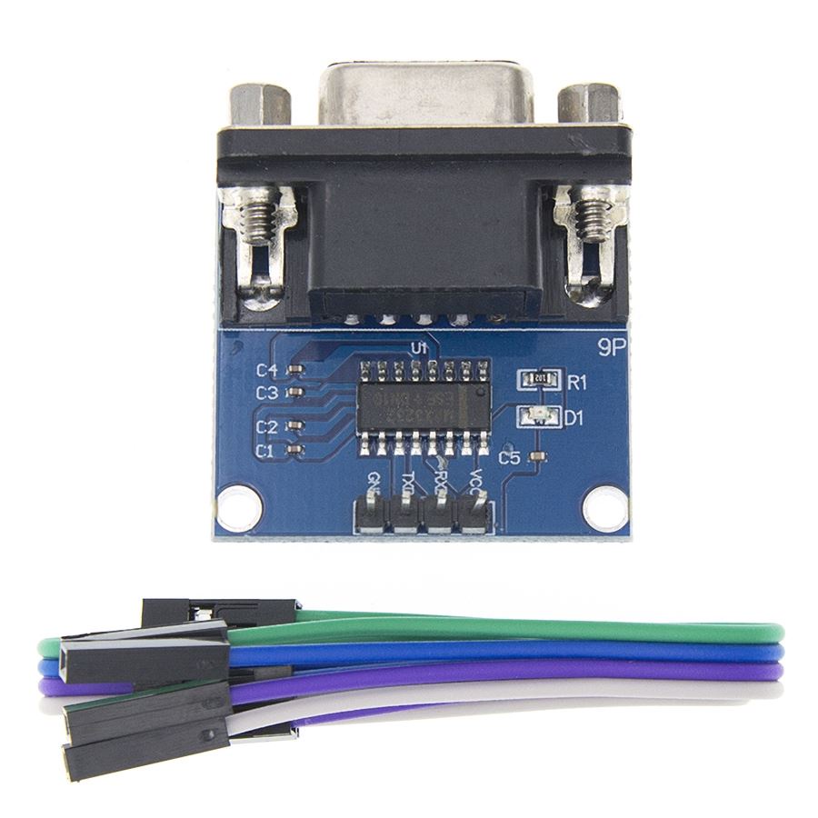 ♠MAX3232 RS232 to TTL Serial Port Converter Module DB9 Connector MAX232 ...