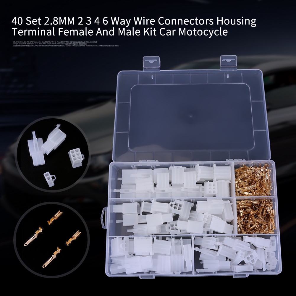 ชุด 2.8 มม. 2 3 4 6 Way Wire Connector Terminal And Male Kit สำหรับรถ ...