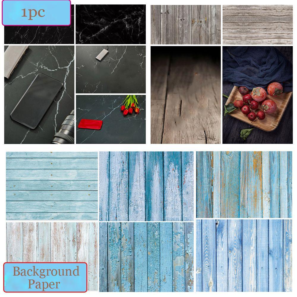 SIMPLE 1PC Beautiful Background Photo Props Creative Double-sided Wood Grain Photography ...