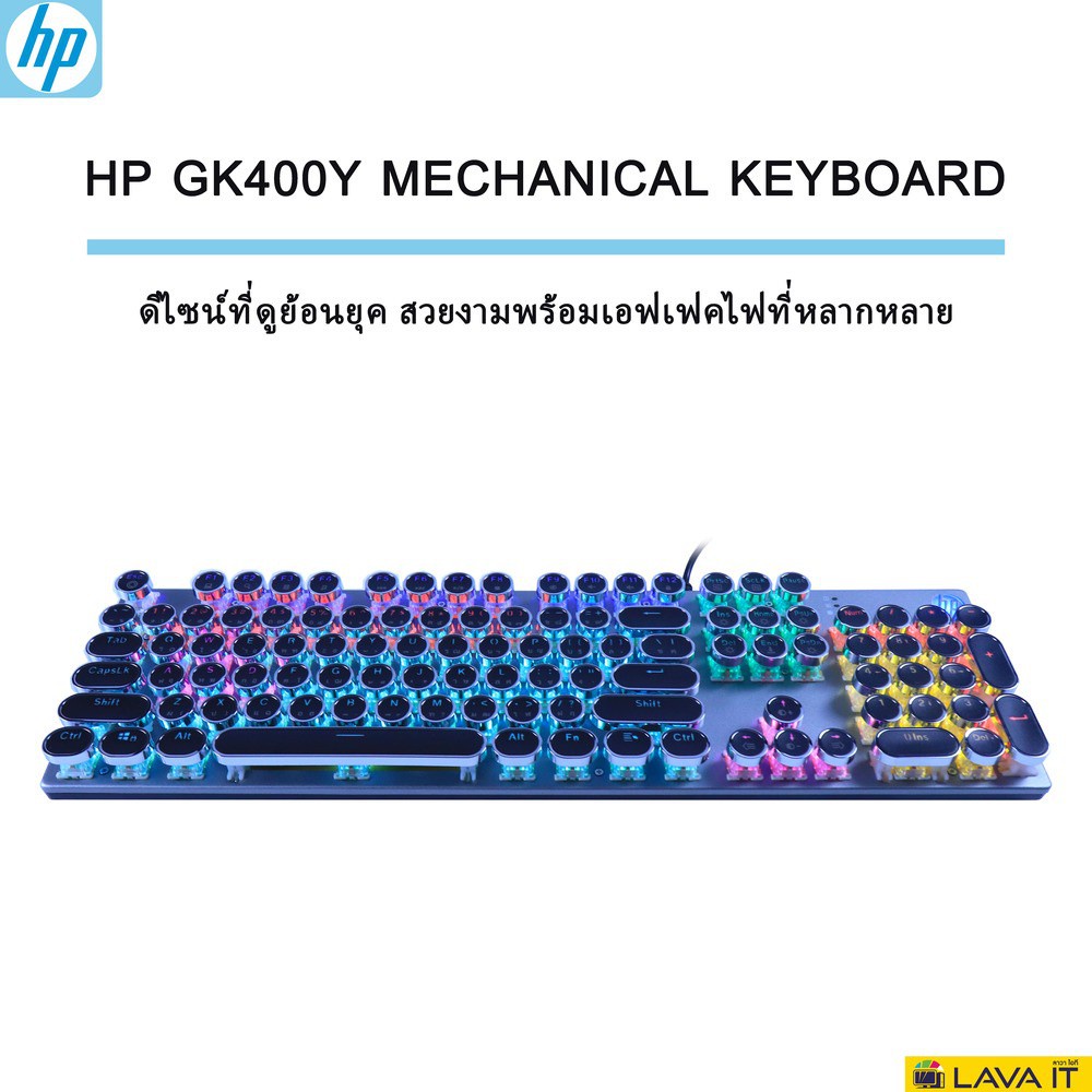 HP GK400Y Gaming Keyboard คีย์บอร์ดเกมมิ่ง Mechanical Key การออกแบบปุ่ม ...
