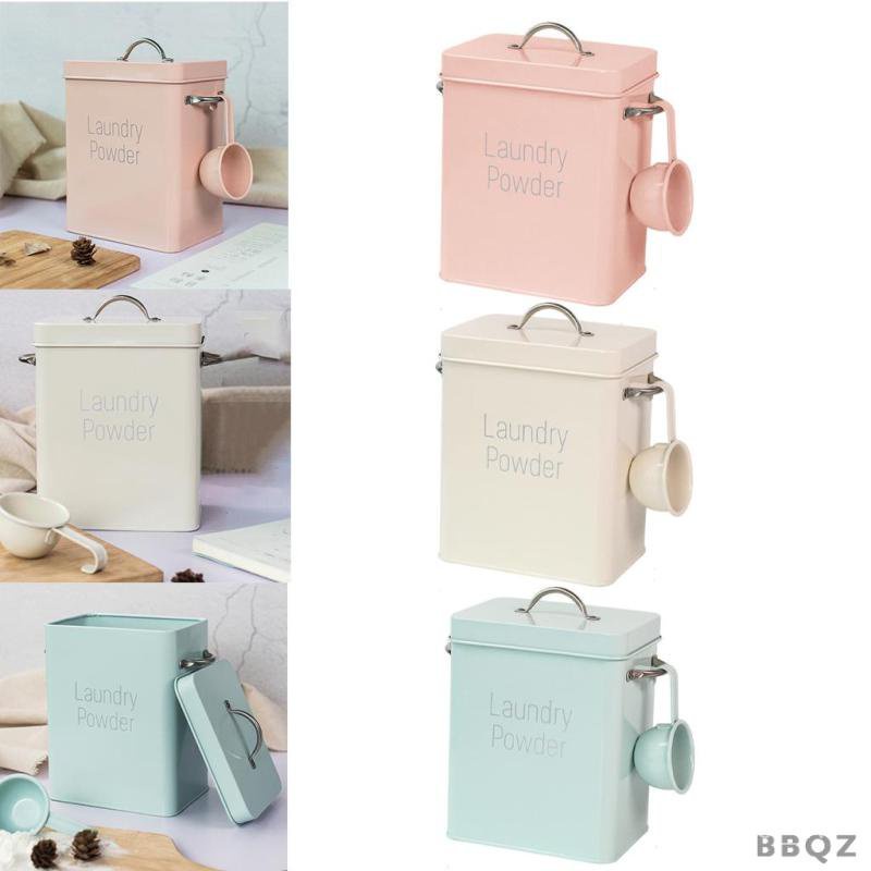 affordableprice2022 SALE Laundry Detergent Powder Storage Tin Box ...
