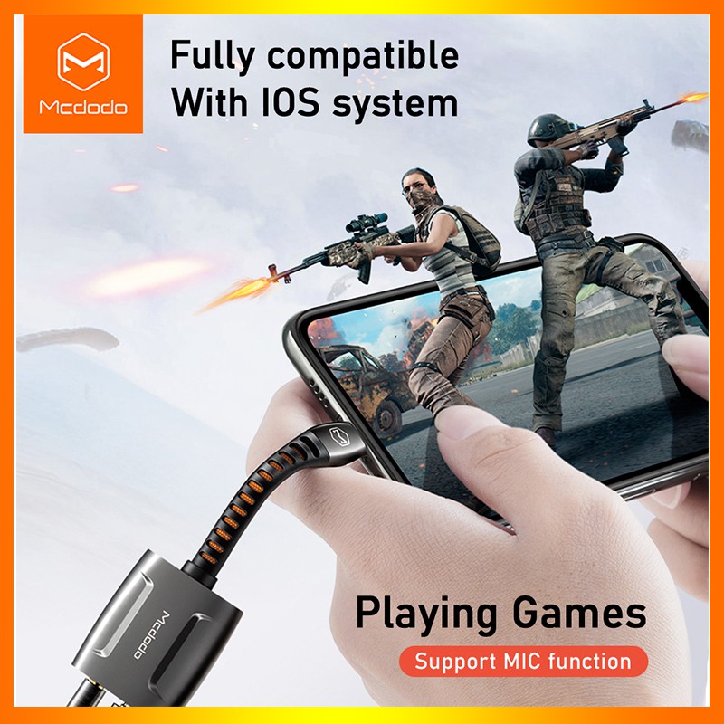 Support mic in PubgMcdodo Aux Audio Cable Adapter Lightning To 3.5mm ...