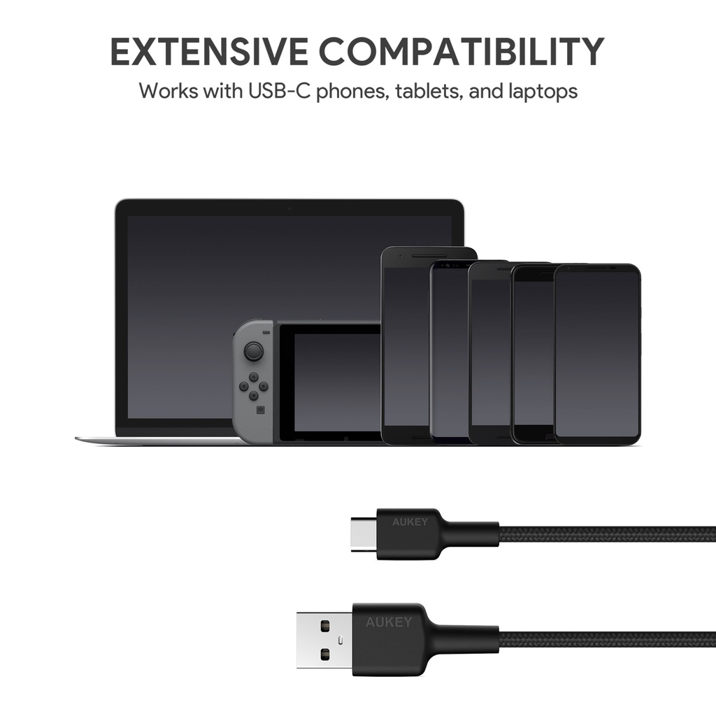 AUKEY CB-CD30 สายชาร์จ Type C USB-C CHARGE CABLE รองรับ Apple CarPlay ...
