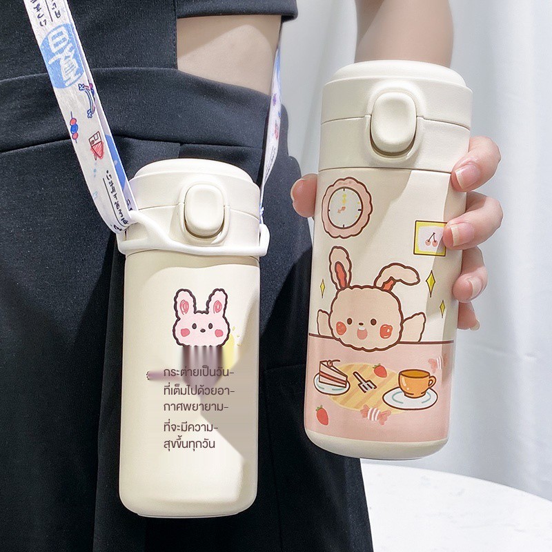 ถ้วยน้ำกระติกน้ำหญิงสาวพกพาเทรนด์สดสร้างสรรค์บุคลิกภาพน่ารักเรียบง่าย ...