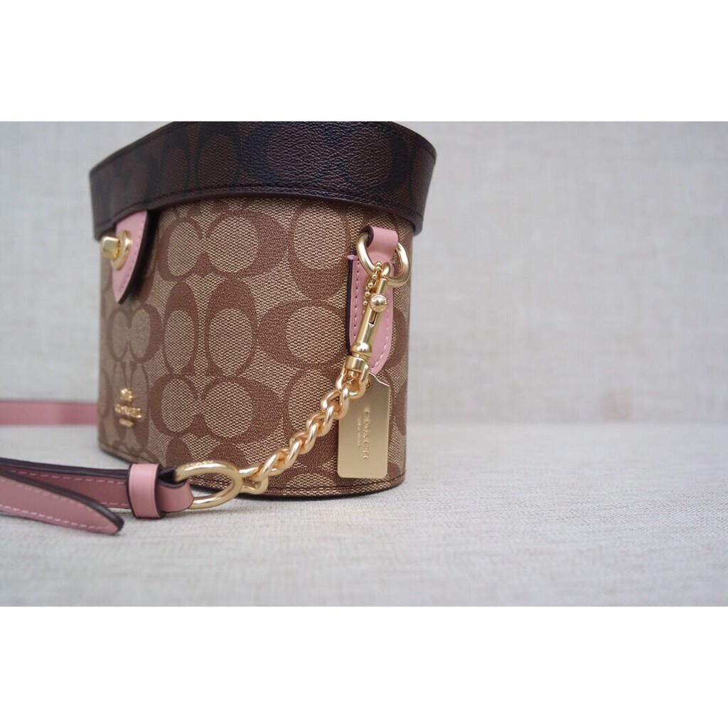 UG การจัดซื้อแบรนด์ดาวรุ่ง COACH 76714 ใหม่กระเป๋าทรงถังผู้หญิงคลาสสิก ...