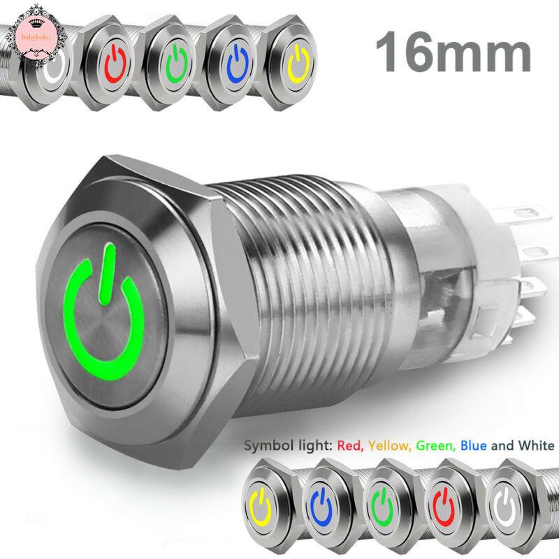 LED Power Push Button 6A/125VAC 1pc 10mm 18mm 1* 36mm 16mm LED Power ...