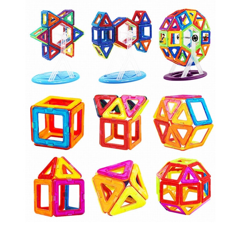 105/55/33Pcs Christmas Gifts DIY Magnetic Building Blocks Cube Collage ...