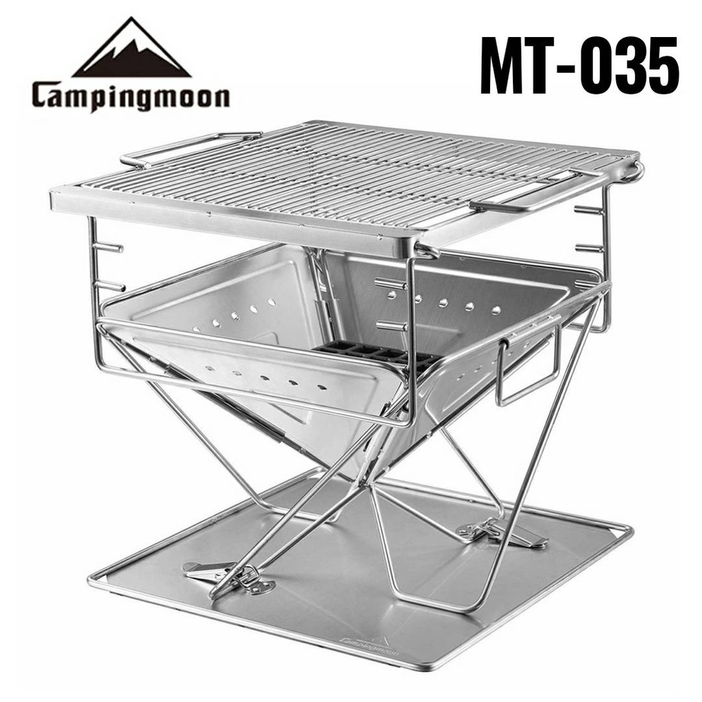 เตาย่างบาร์บีคิว Campingmoon MT-035 FOLDING CHARCOAL BBQ GRILL | Shopee Thailand