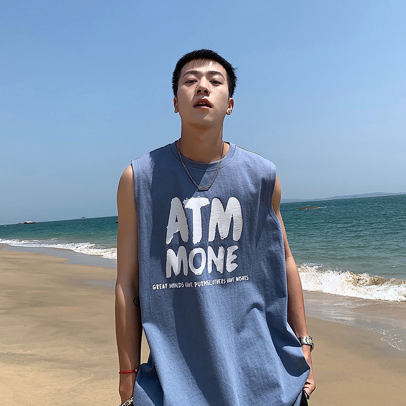 ลด 50 ใส่โค้ด INC8LZ3 Men INS Fashion Tank MTA C0 เสื้อแขนกุดชาย เสื้อ ...