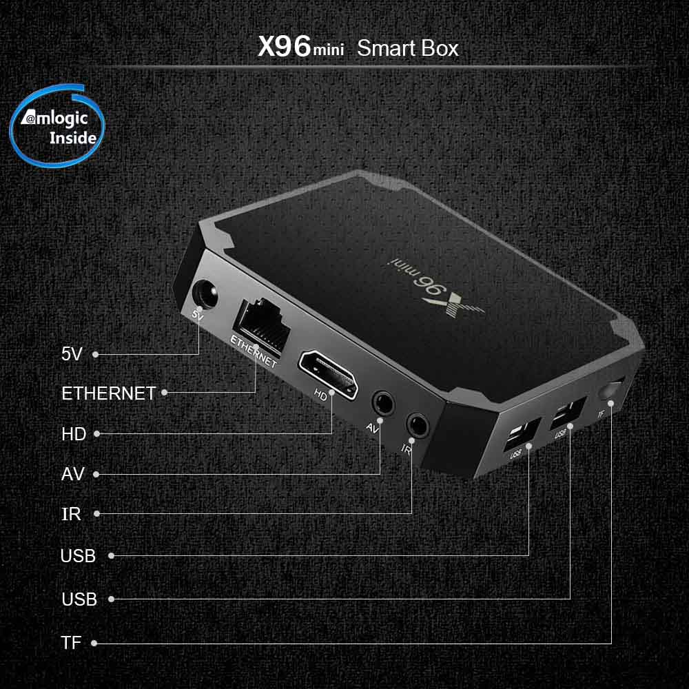ใหม่QHDTV X96 Mini Top Box Android 9.0 8GB 16GBบลูทูธS905W Quad CORE ...