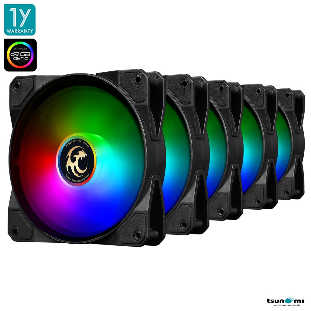พัดลมระบายความร้อน Tsunami (cRGB Sync) ABLAZE Series RGB Cooling Fan X5 ...