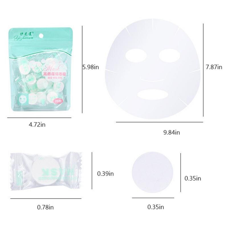 20/50pcs Compressed Face Mask Paper Disposable Facial Masks Papers ...