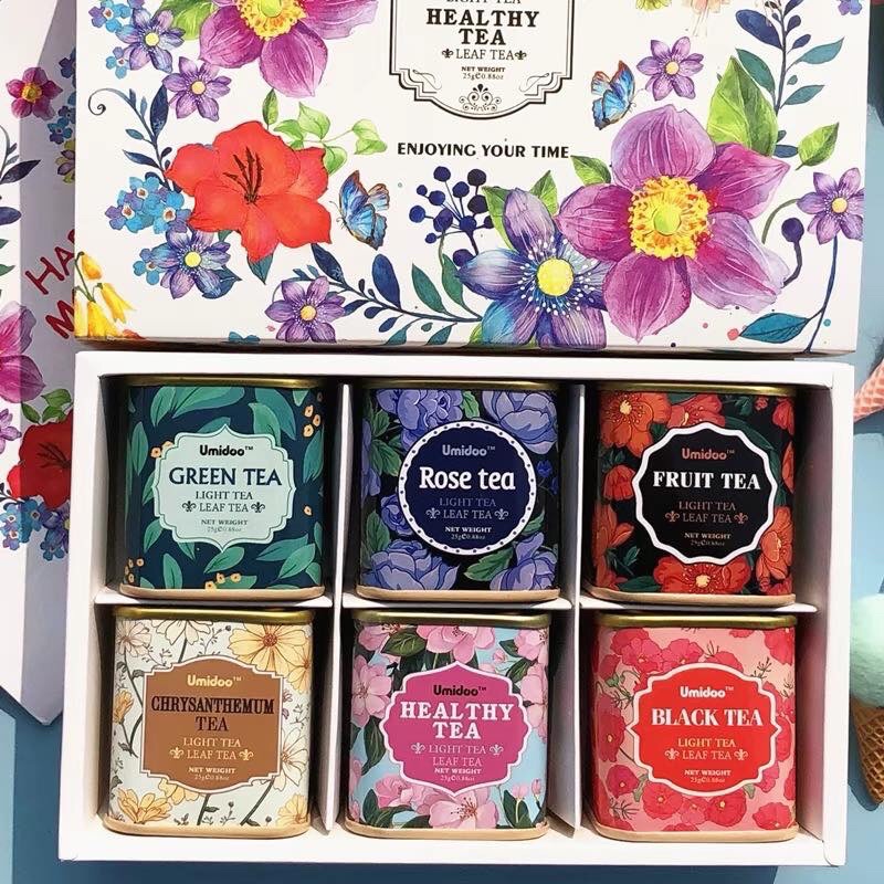 Giftset ชาดอกไม้ 6 ชนิด ชากุหลาบ ชามะลิ ชาโบตั๋น พุทราจีน เก๊กฮวย ...