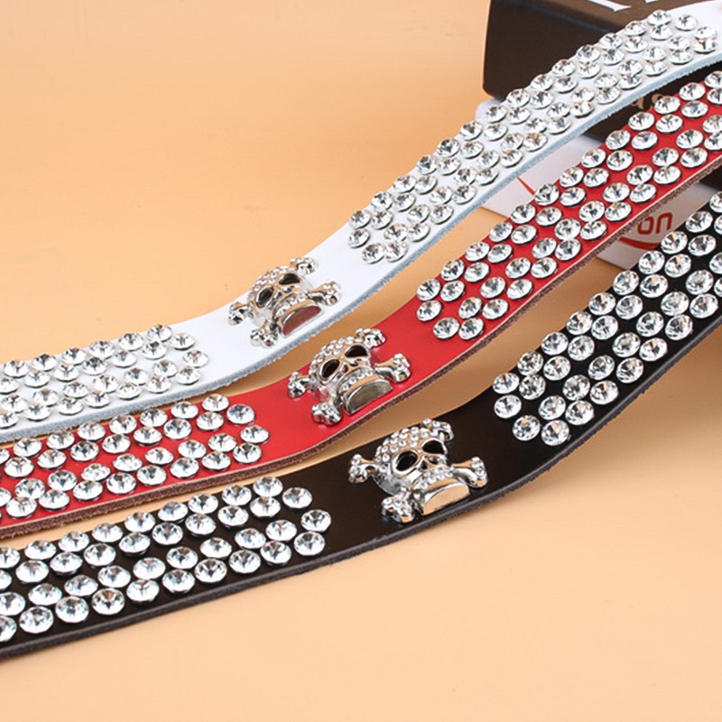wWomen Y2K Bling Bling Rhinestones Belt Girls Skull Belts Second Layer ...