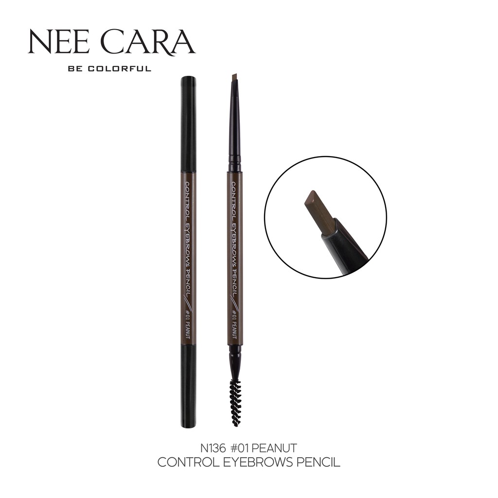 NEE CARA นีคาร่า ดินสอเขียนคิ้ว สลิม พร้อมแปรงปัดคิ้ว N136 CONTROL EYE ...