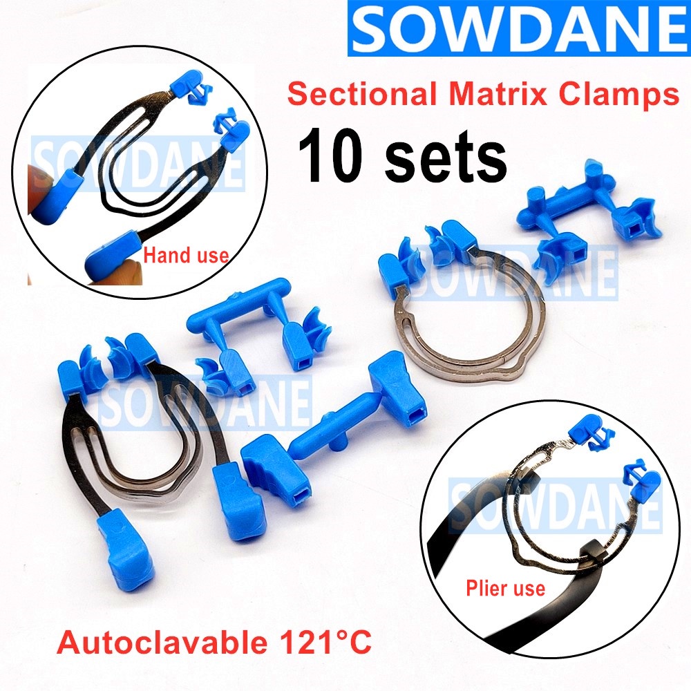 10 Sets Dental Matrice Clamp Sectional Contoured Matrix Clip Forming ...