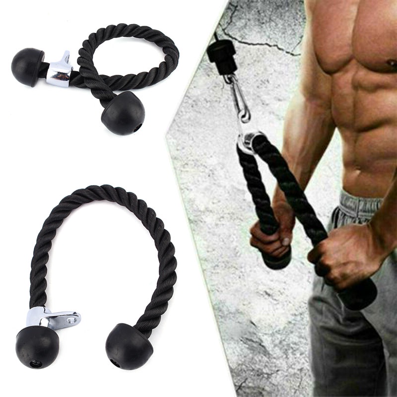 70cm Tricep Rope Pull Press Down Push Pull Cord Multi Gym Lat Bar Cable ...