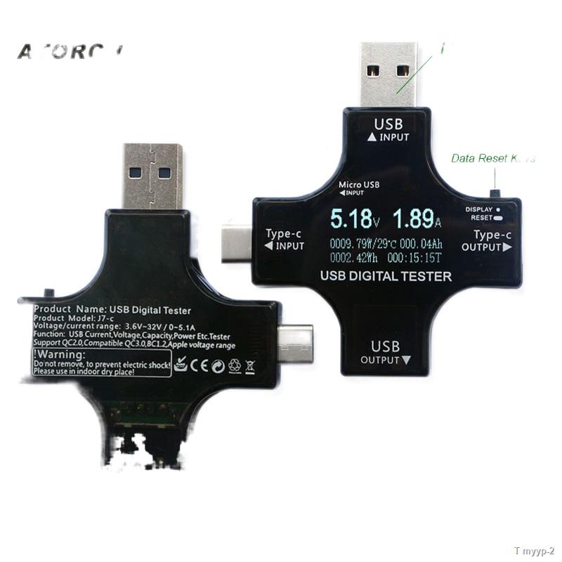 ☒เครื่องวัดไฟ ATORCH Type-C pd USB tester DC Digital voltmeter ...