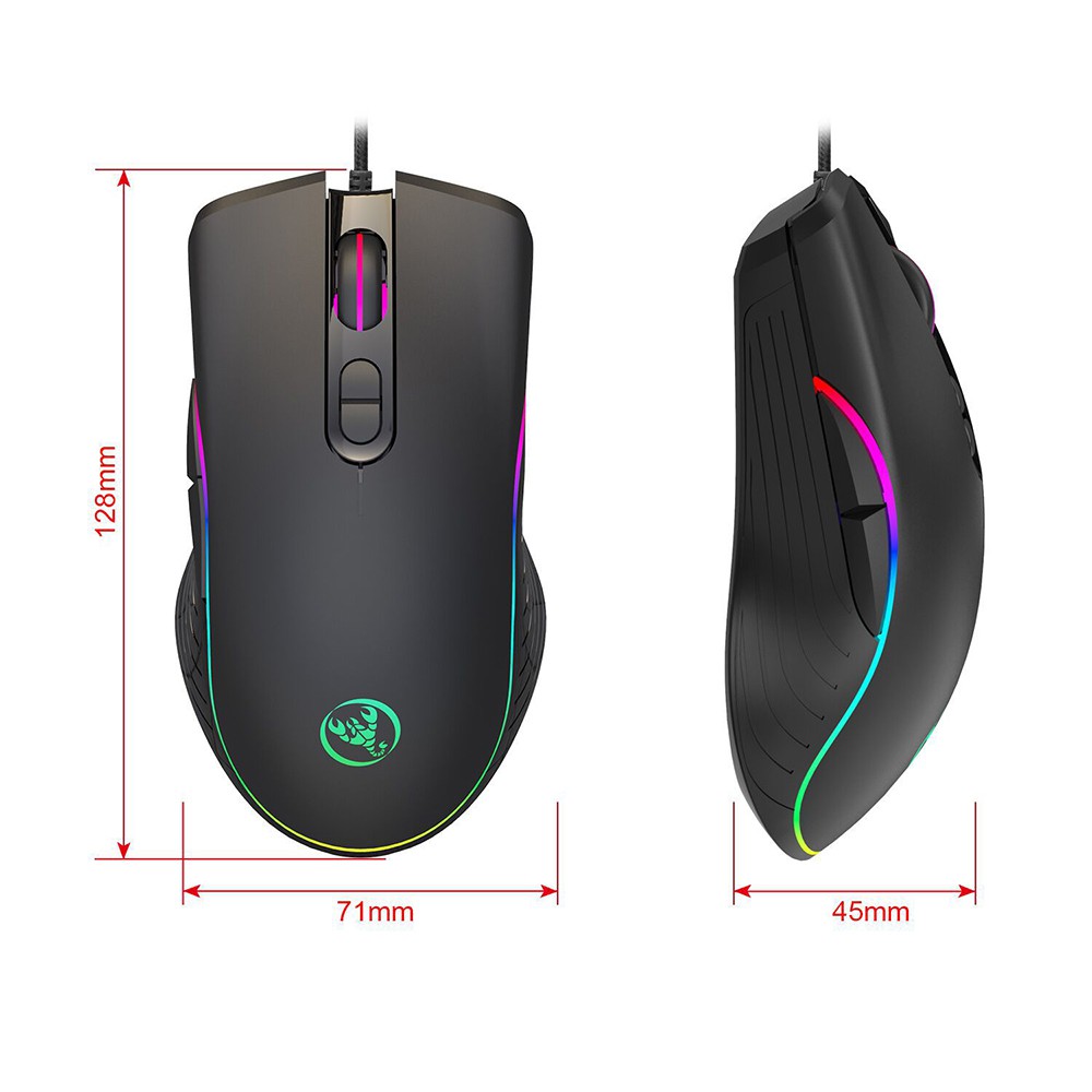 HXSJ brand luminous gaming mouse gaming wired mouse four gears ...