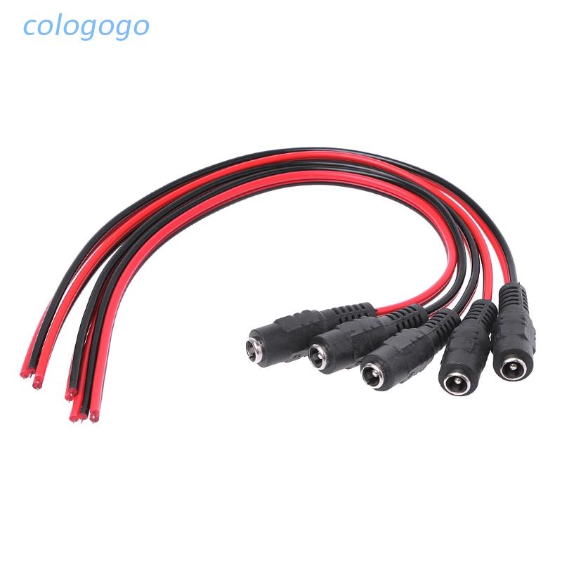 Colo 5.5X2.1มม.Female Dc Power ปลั๊กเชื่อมต่อกล้องวงจรปิด Psu Pigtail ...