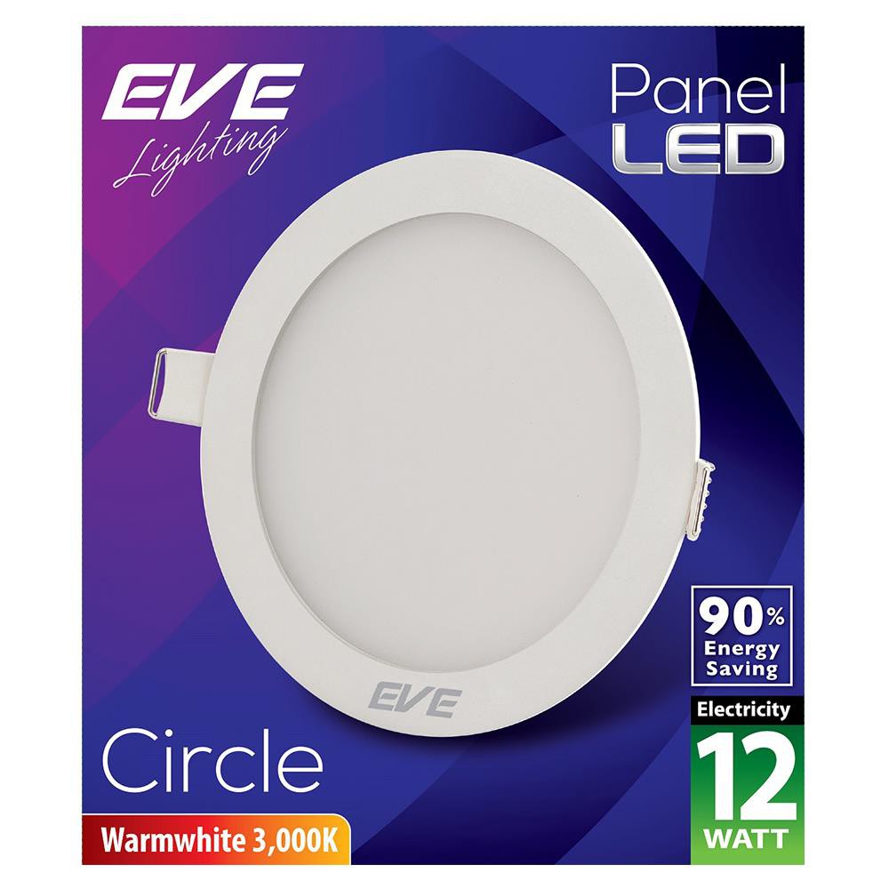 โคมไฟดาวน์ไลท์ ดาวน์ไลท์ EVE PANEL CIRCLE LED 12 วัตต์ WARMWHITE 5 นิ้ว ...