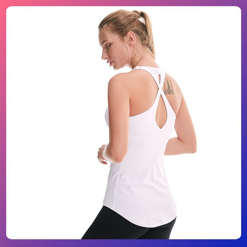 Spot Girls Sports Tops New Yoga Vest Female With Chest Pad High