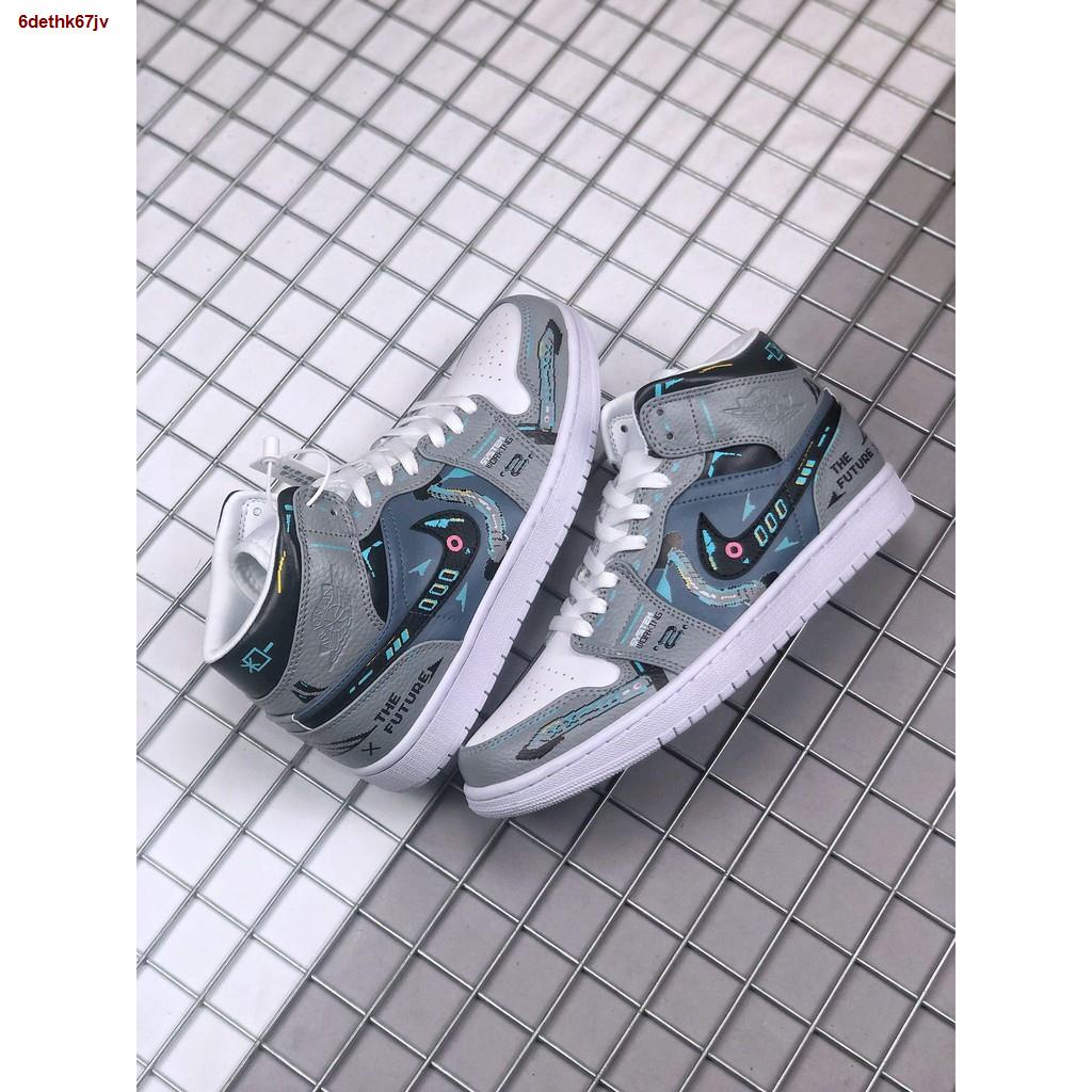Nike Air Jordan 1 Mid Breathable Tide Shoes รองเท้าวิ่งรองเท้ากีฬา ...