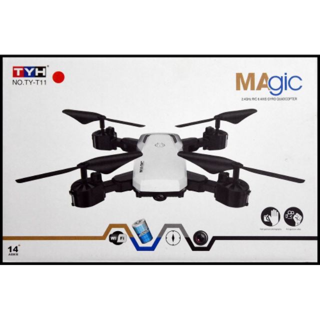 โดรนพับได้ บินถ่ายภาพทางอากาศดูภาพสดผ่านมือถือ Magic TY-T11 พร้อมรีโมท ...