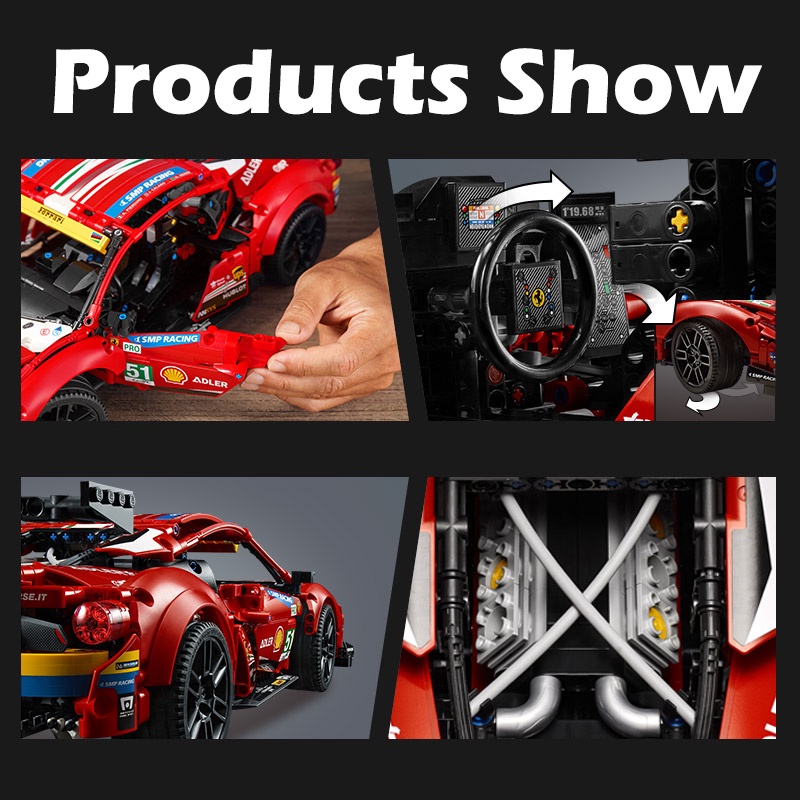 Toptoysตัวต่อเลโก ตัวต่อ LEGOFERRARI 488 GTE MOC-LEGO บล็อคตัวต่อเลโก้ ...