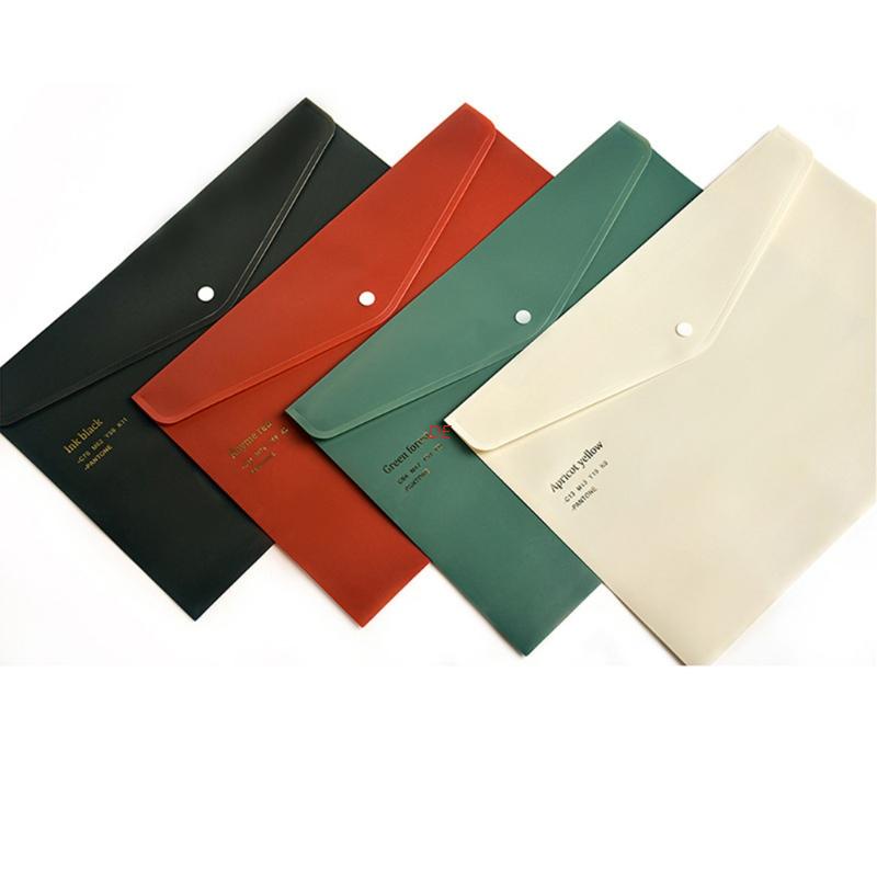 DE 4 Pieces A4 Document File Envelopes Folder Assorted Colors Plastic ...