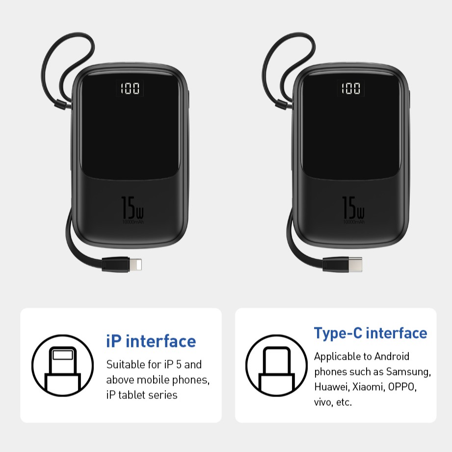 Baseus พาวเวอร์แบงก์ จอแสดงผลดิจิทัล ความจุ 10000 Mah Qpow 3a - baseus ...