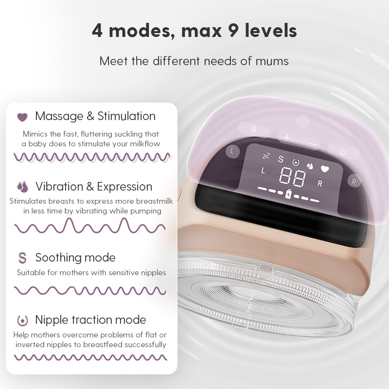 Boboduck Wearable Breast Pump Electric Handsfree Breast Pump Wireless Pam Susu Tanpa Kawalan ...