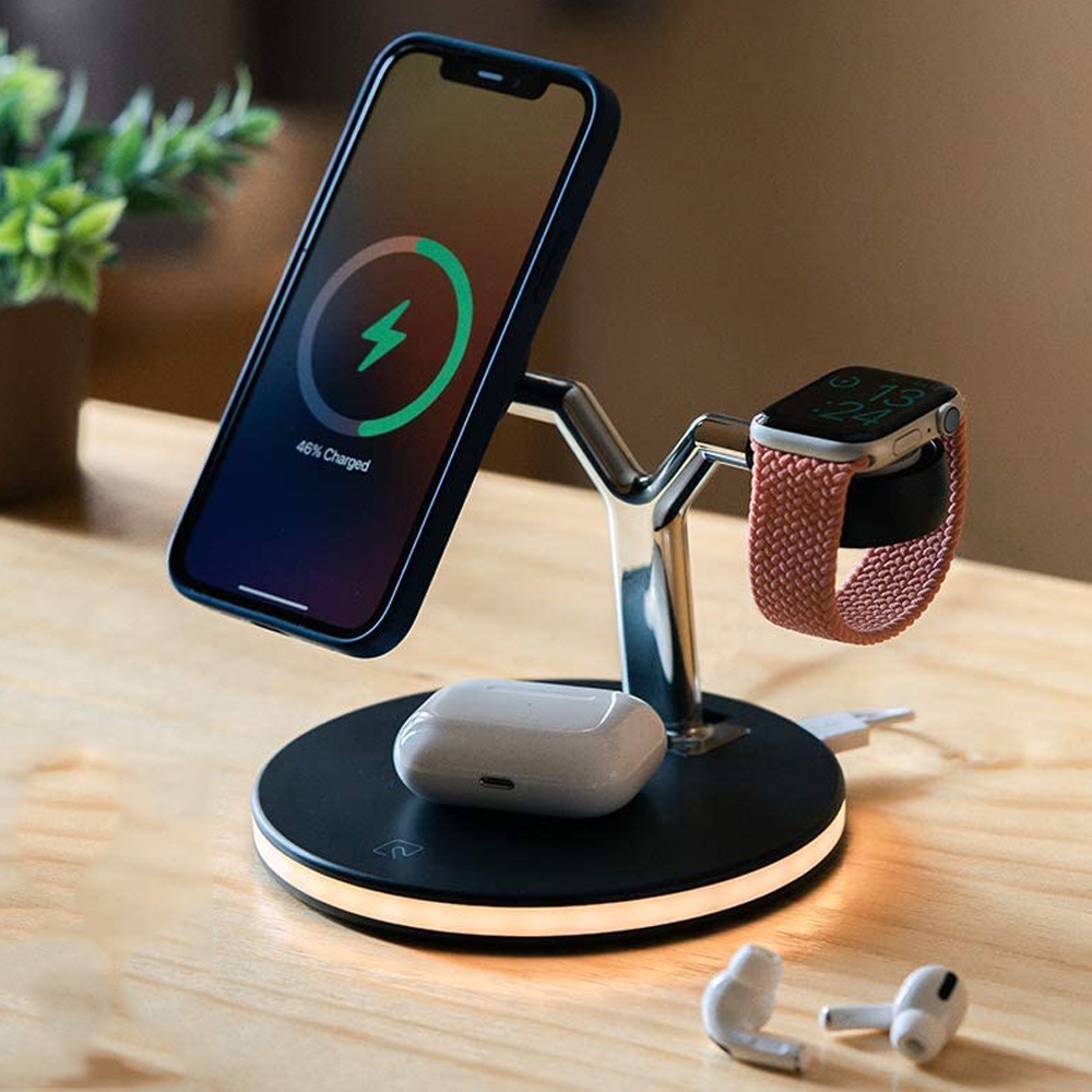 3 in 1 Magnetic Wireless Charger Stand For Magsafe iPhone 12 Mini Pro ...
