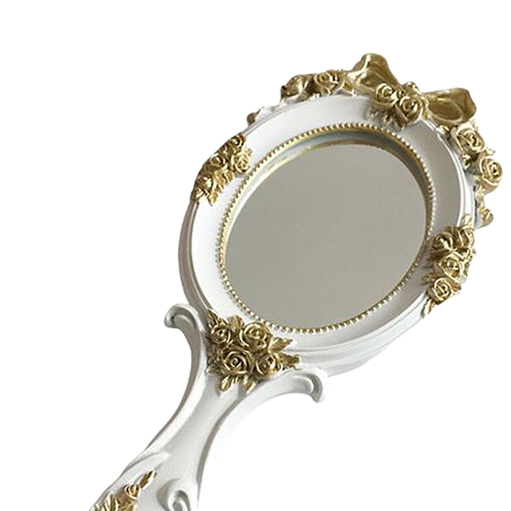 Retro Handheld Makeup Mirror Hand Held Cute Creative Mirrors for Girls ...