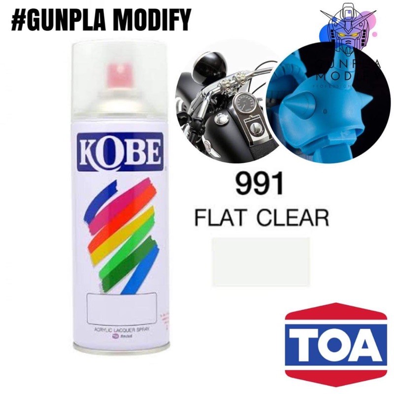 KOBE สีสเปรย์กระป๋อง ชนิดเคลียร์ด้าน Flat Clear 991 จาก TOA 400 cc ...