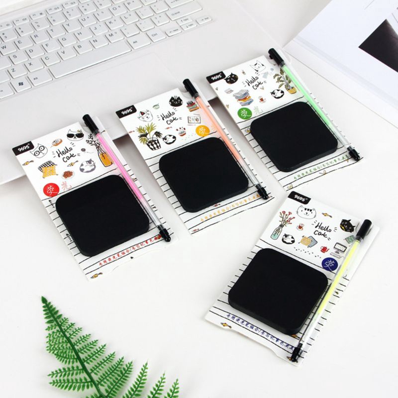 INF 50 Sheets Black Sticky Notes with Fluorescent Pen Set Creative ...
