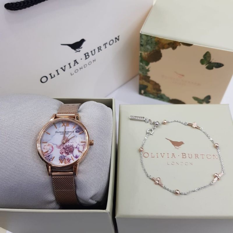 olivia burton painterly นาฬิกาข้อมือสําหรับสตรีสีนู้ด โรสโกลด์ OB15PP12 - peace.th - ThaiPick