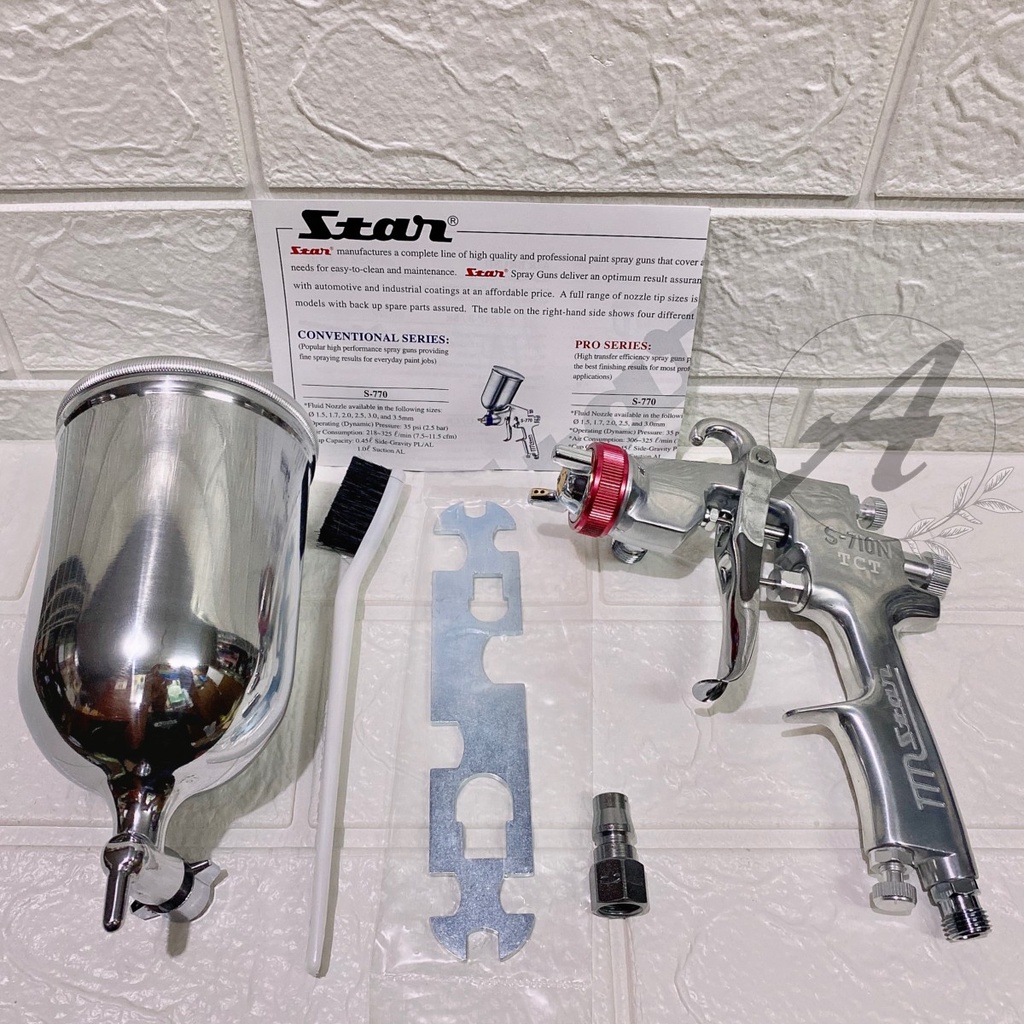 กาพ่นสี STAR S-710N 212G 1.3mm หัวแดง ถ้วยอลูมิเนียม กาพ่นสี กาพ่นสีรถยนต์ การพ้นสีถ้วยข้าง ...