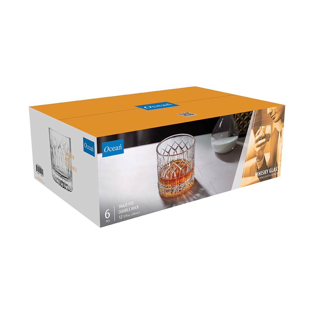 OCEAN แก้ว TRAZE - PST Double Rock 350 ML. (Pack of 6) - oceanglass_official - ThaiPick
