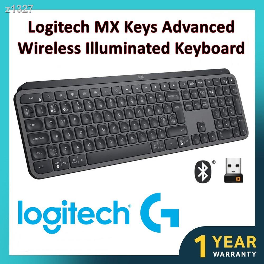 คีย์บอร์ดไร้สาย Logitech MX Keys Advanced Wireless Illuminated Keyboard (คีย์อังกฤษ) 1y ...