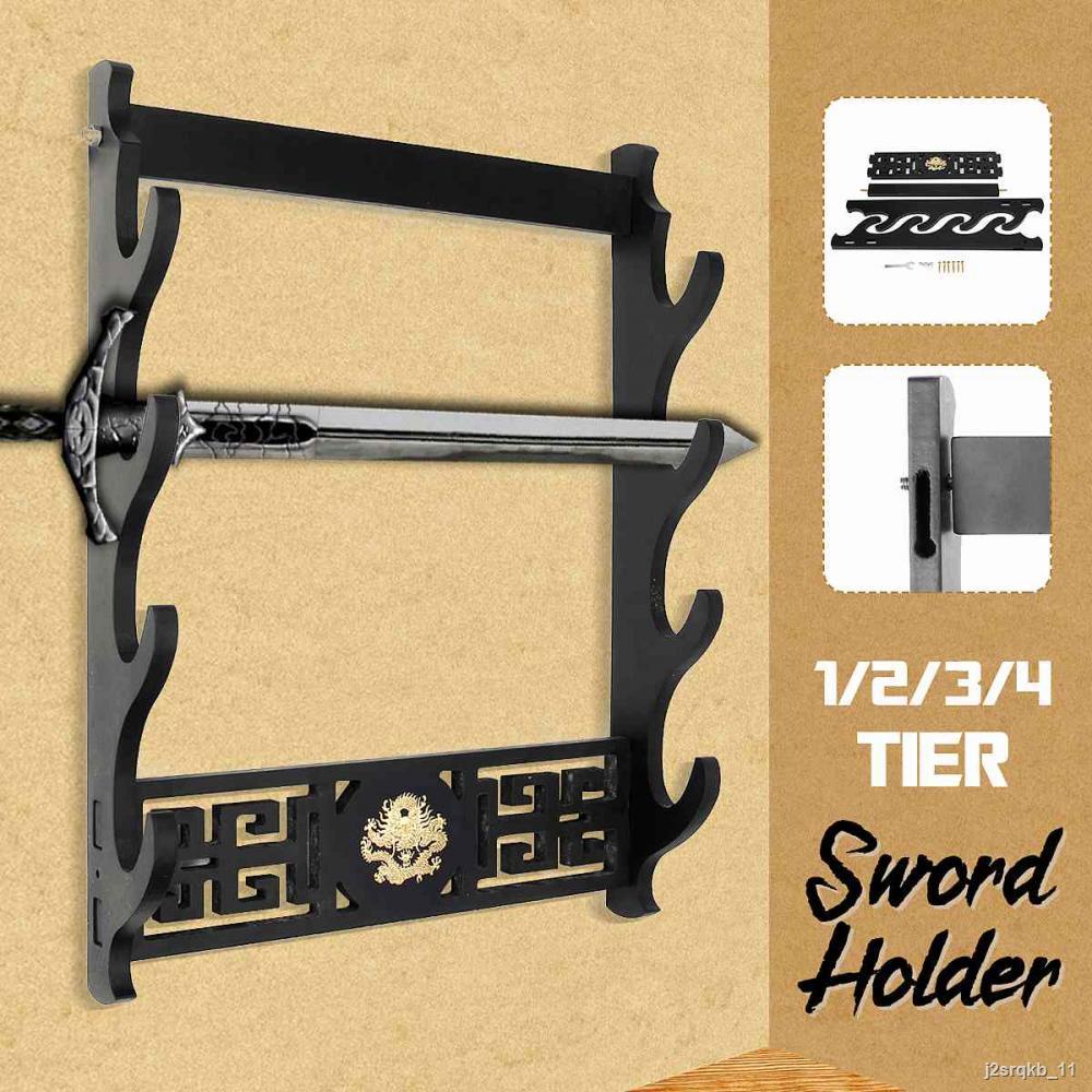 New Samurai Sword Holder Wall Mount Dragon Japanese Samurai Sword ...