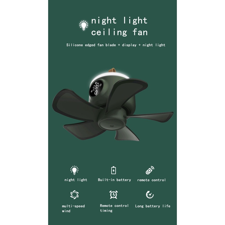 Lithium battery mini ceiling fan Tent fan dormitory ceiling fan 8000mAh ...