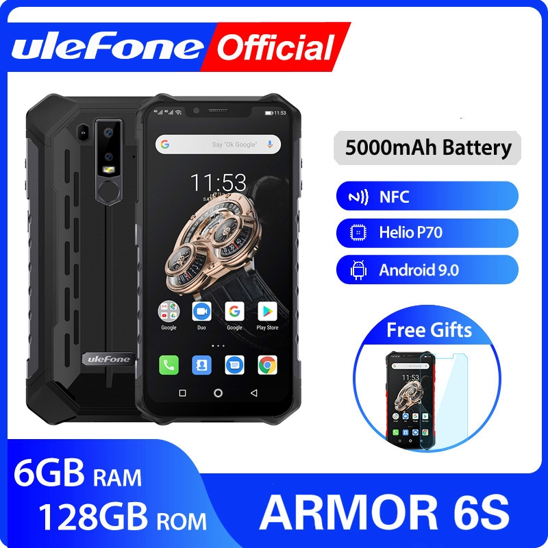Ulefone 6S ชาร์จไร้สายมาร์ทโฟน Octa-core NFC Helio P70 IP68 6GB 128GB โทรศัพท์มือถือกันน้ำทนทาน ...