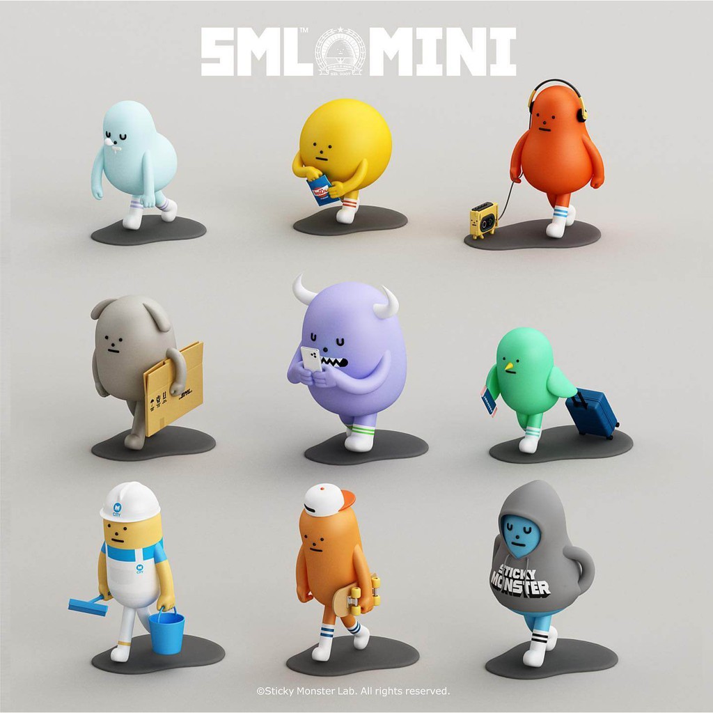 gachabox SML mini Walking Series Blind Box กล่องสุ่ม Sticky Monster Lab ...