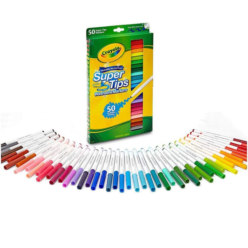 Crayola Super Tips 10 / 20/ 50 / 100 สี รับประกันสินค้า ของแท้100% ...