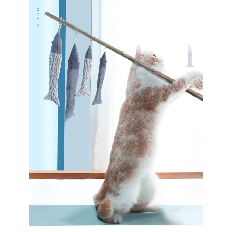 toy Cat fish cat nip funny cat stick kitten pillow pet simulation cat ...
